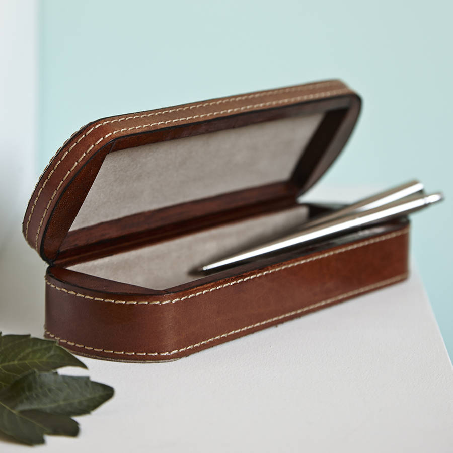 personalised leather pen box by life of riley | notonthehighstreet.com