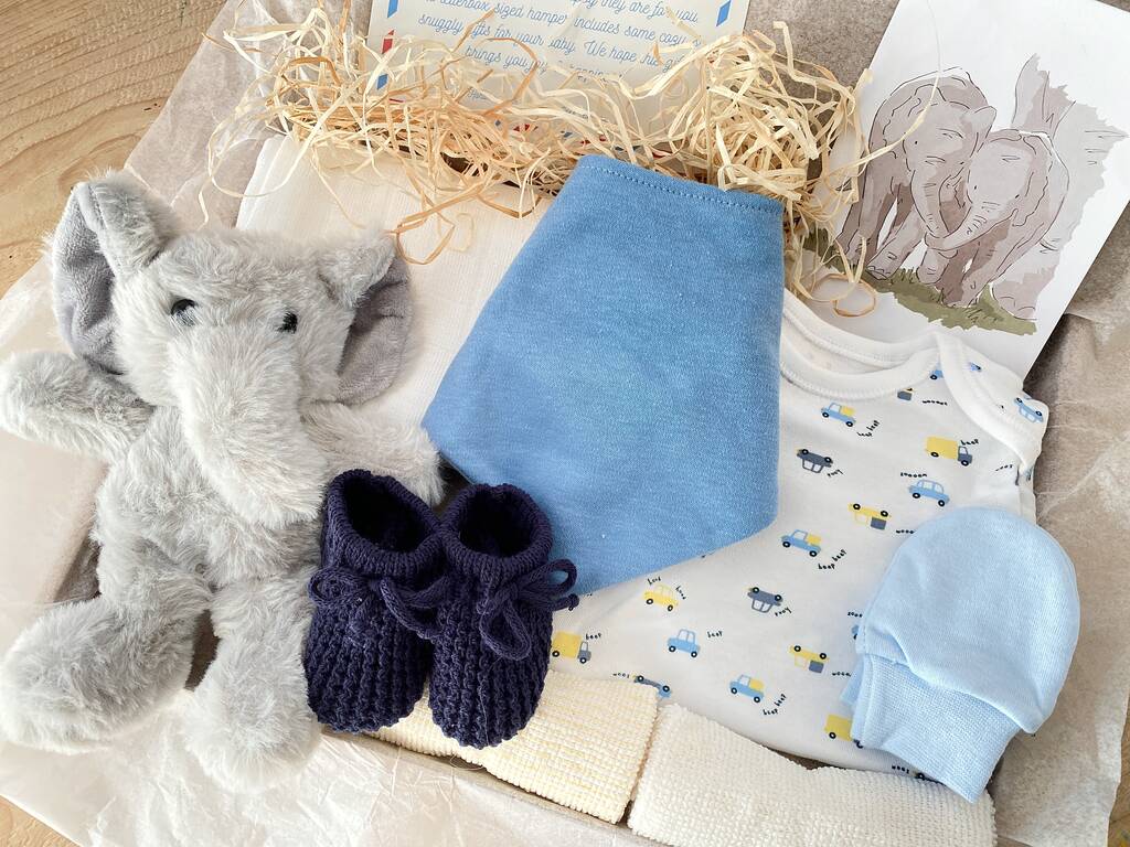 Elephant Baby Gift Box | Grey, Pink Or Blue By Little Ones Letterbox