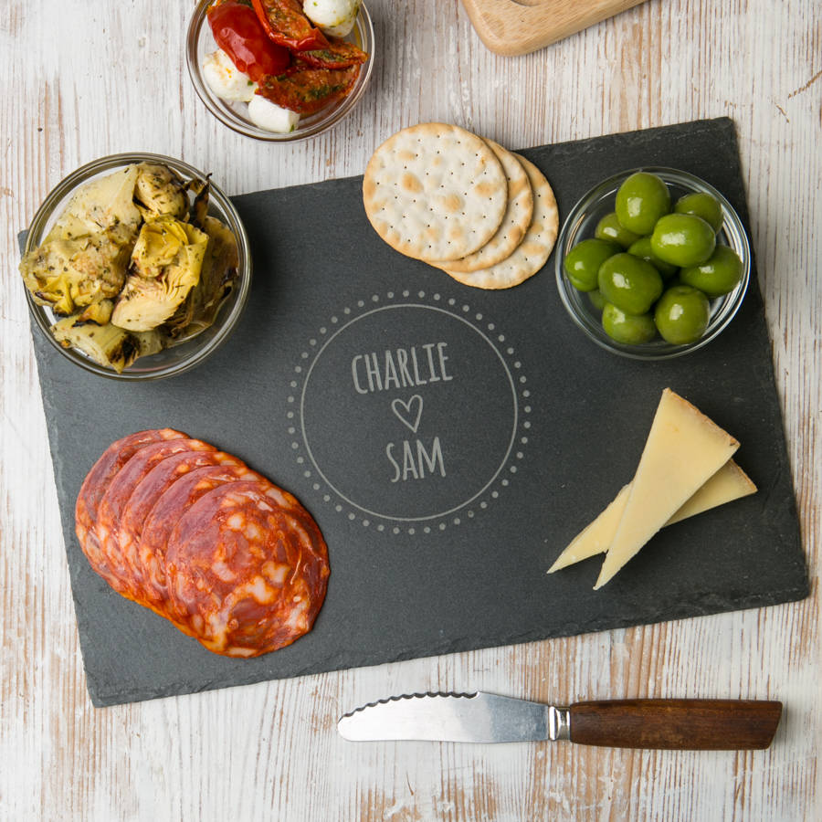 personalised couples slate cheese board by dust and things ...