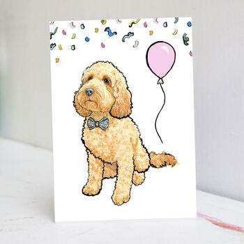 Party Cockapoo Birthday Card By Pet Portrait Illustration ...