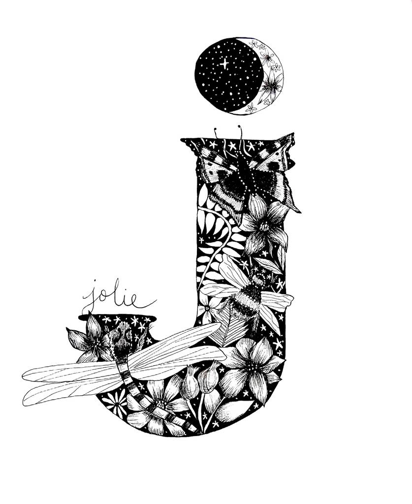 Personalised Initial Letter Art Print By Papervita | notonthehighstreet.com