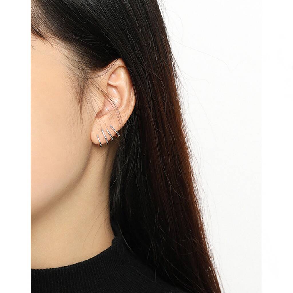Multiple Piercing Illusion Stud Earrings By Tesoro | notonthehighstreet.com