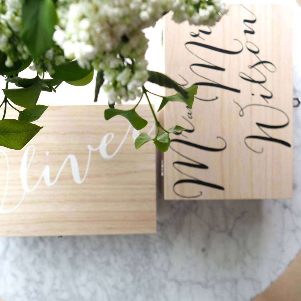 personalised hand painted calligraphy keepsake box by sarah & bendrix ...