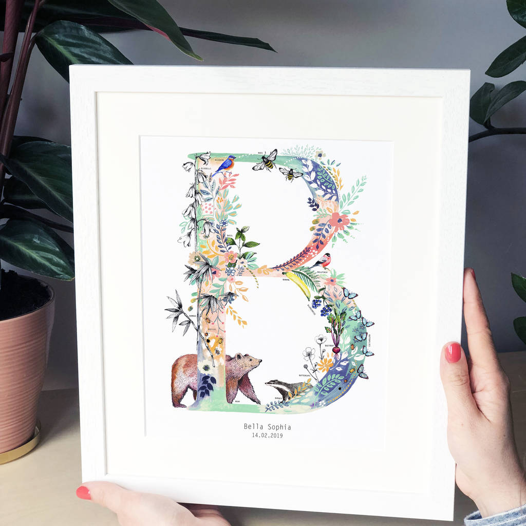 Personalised A To I Pastel Wildlife Letter Print By Charlotte Jones ...