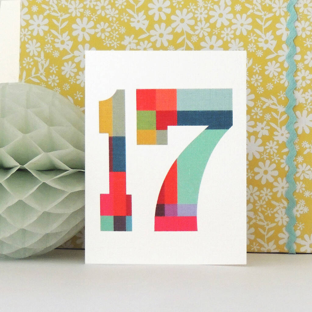 Mini Number Seventeen Card By Kali Stileman Publishing