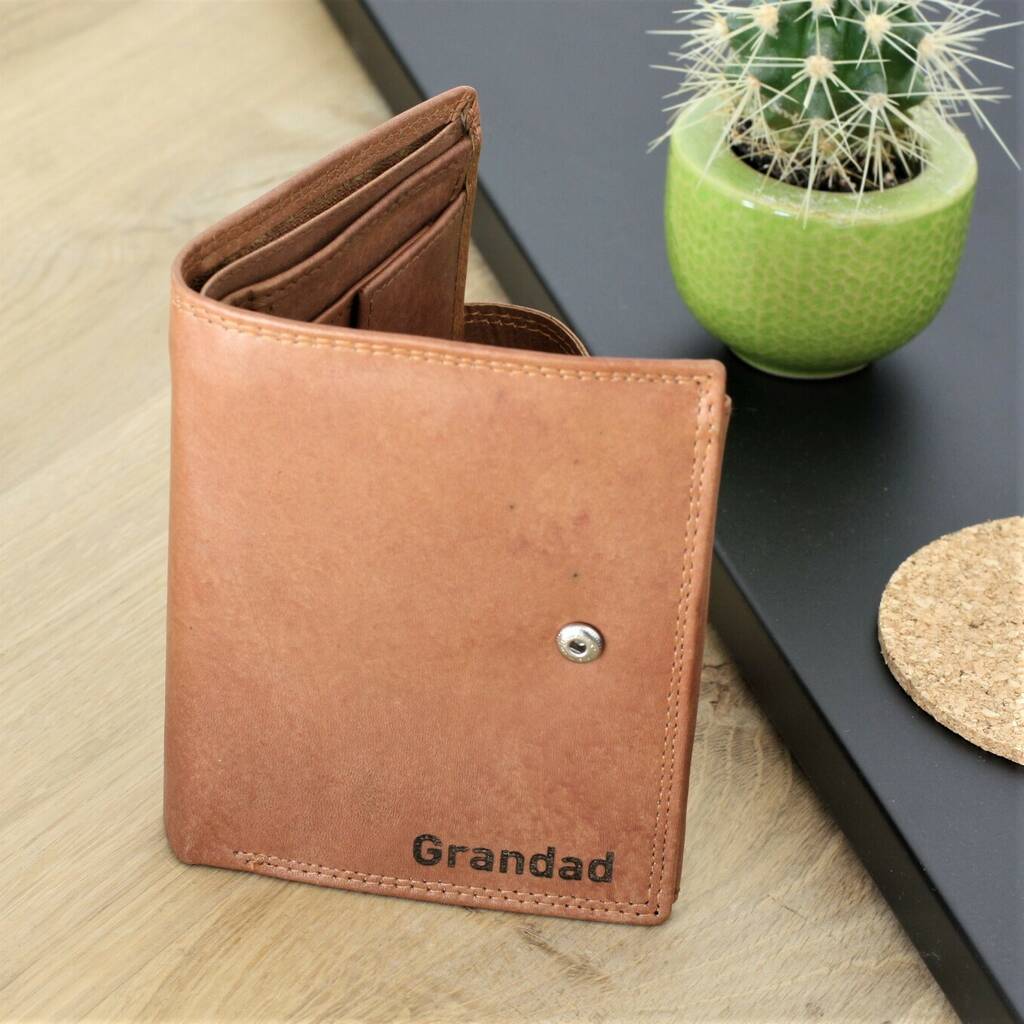 Personalised Men's Leather Wallet By Hot Dot Laser | notonthehighstreet.com