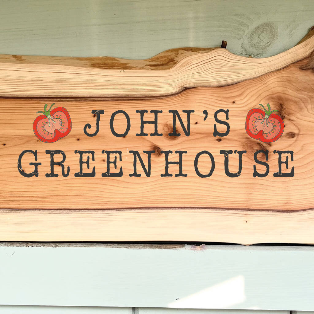 Personalised Wooden Greenhouse Sign By Slice of Pie Designs ...