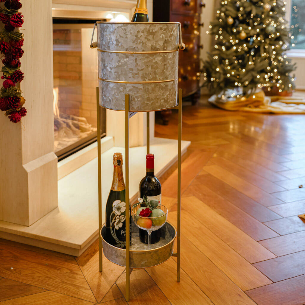 Gold Banded Standing Ice Bucket By Dibor | notonthehighstreet.com