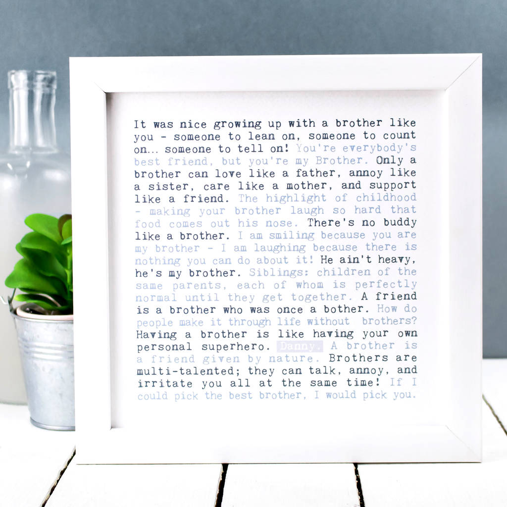 Brother Print Gift For Brothers By Coulson Macleod | notonthehighstreet.com