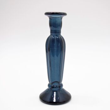 Recycled Glass Fluted Candle Stick 22cm By The Recycled Glassware Co ...