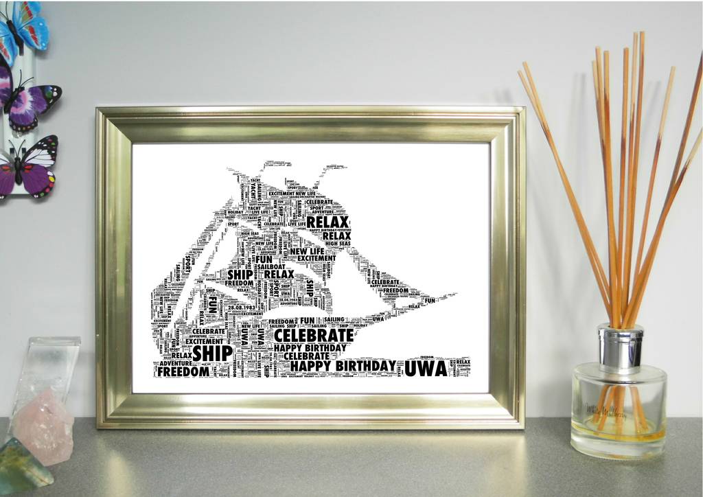 ships, sailing or navy, personalised word art by unique word art ...