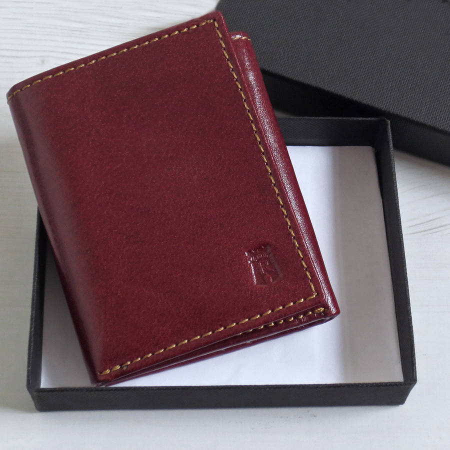 men's tan leather trifold wallet gift boxed by holly rose ...