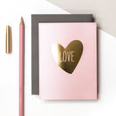 Mini Gold Foil Love Heart Card By Coulson Macleod | notonthehighstreet.com