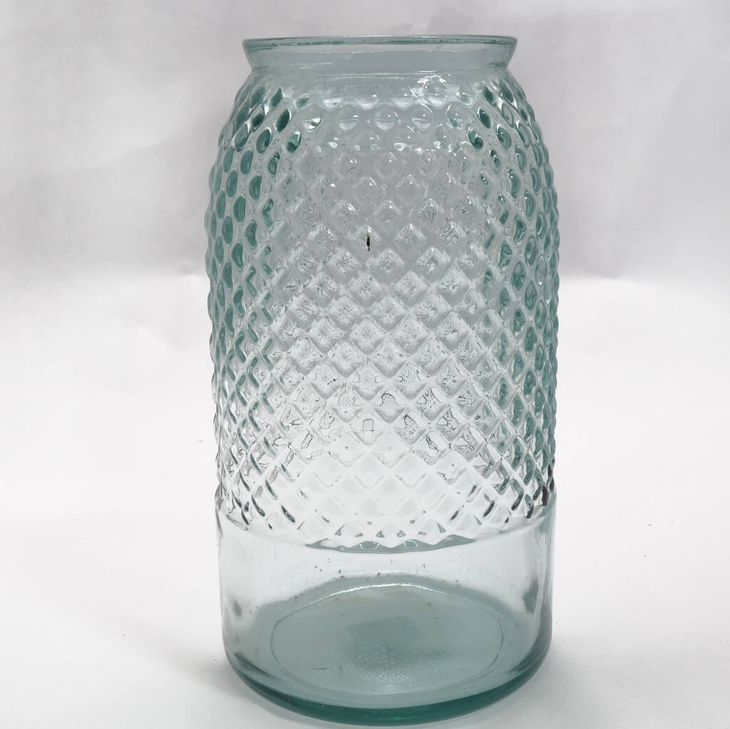 Recycled Glass Vase | 28cm 'diamond' | Six Colours By The Recycled ...