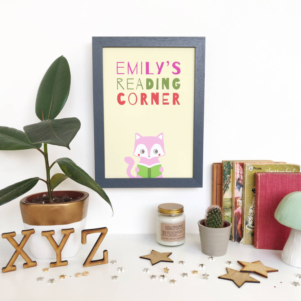 Personalised 'Reading Corner' Nursery Print By Bookishly ...