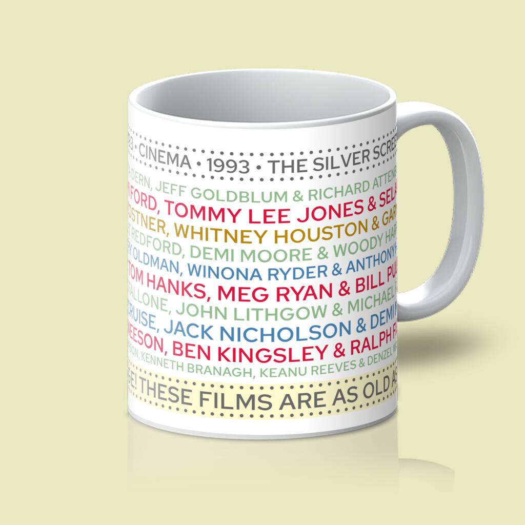 Personalised 30th Birthday Gift Mug Of 1993 Movies By elevencorners ...