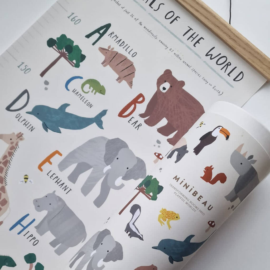Children's Animals Of The World Height Chart By Minibeau ...