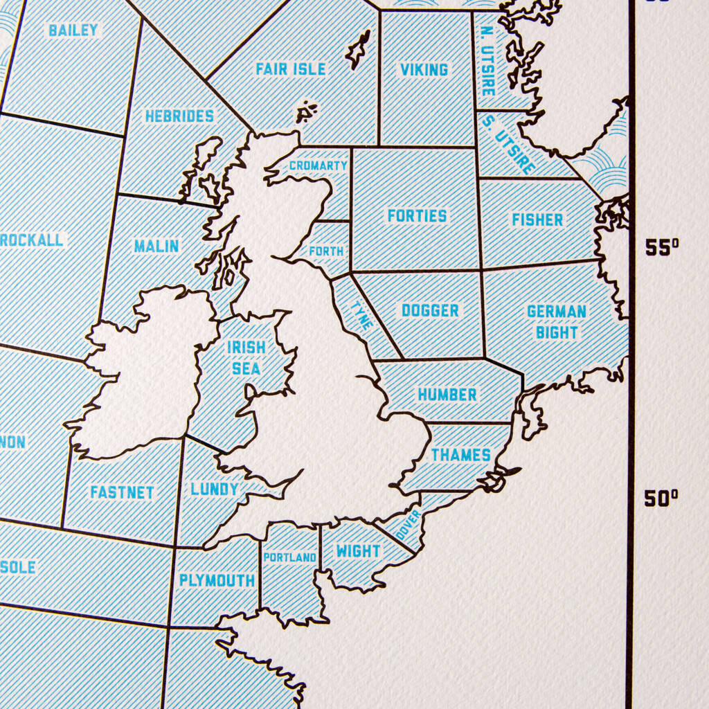 UK Shipping Forecast Print By Kate and The Ink | notonthehighstreet.com