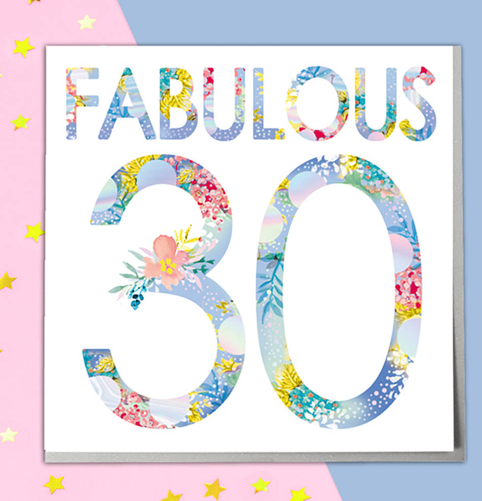 30th Birthday Card By Lola Design Ltd Notonthehighstreet