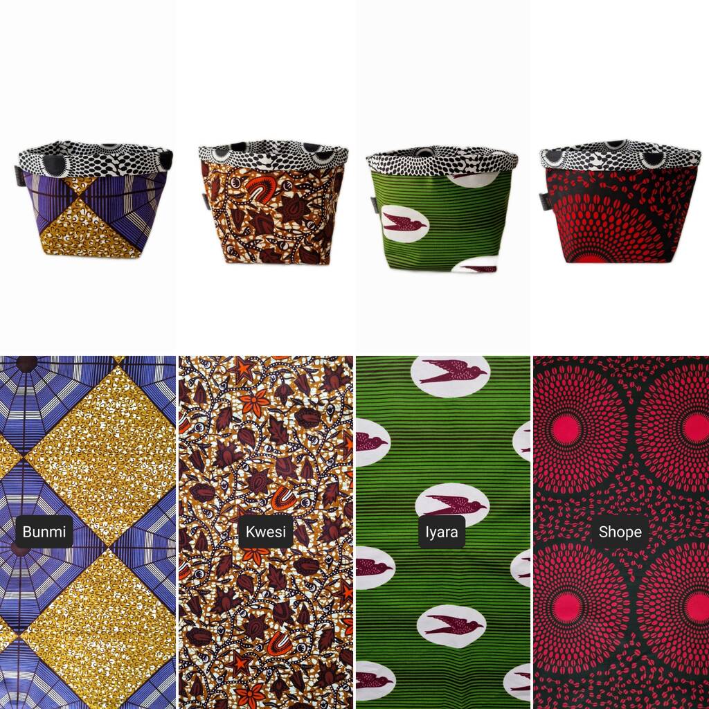 African Print Fabric Storage Basket By Lolly & Kiks ...
