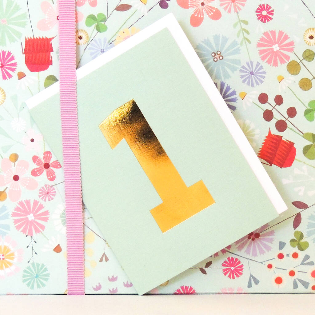 Mini Gold Foiled Number One Card By Kali Stileman Publishing