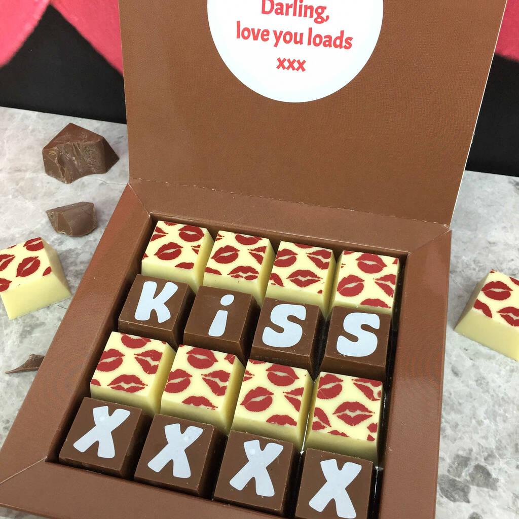 Personalised Message Kisses Chocolates Valentines Gift By Cocoapod ...