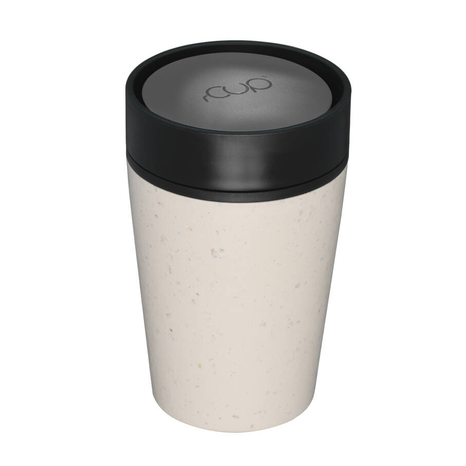 leak proof recycled cup 8oz cream and black by ashortwalk ...