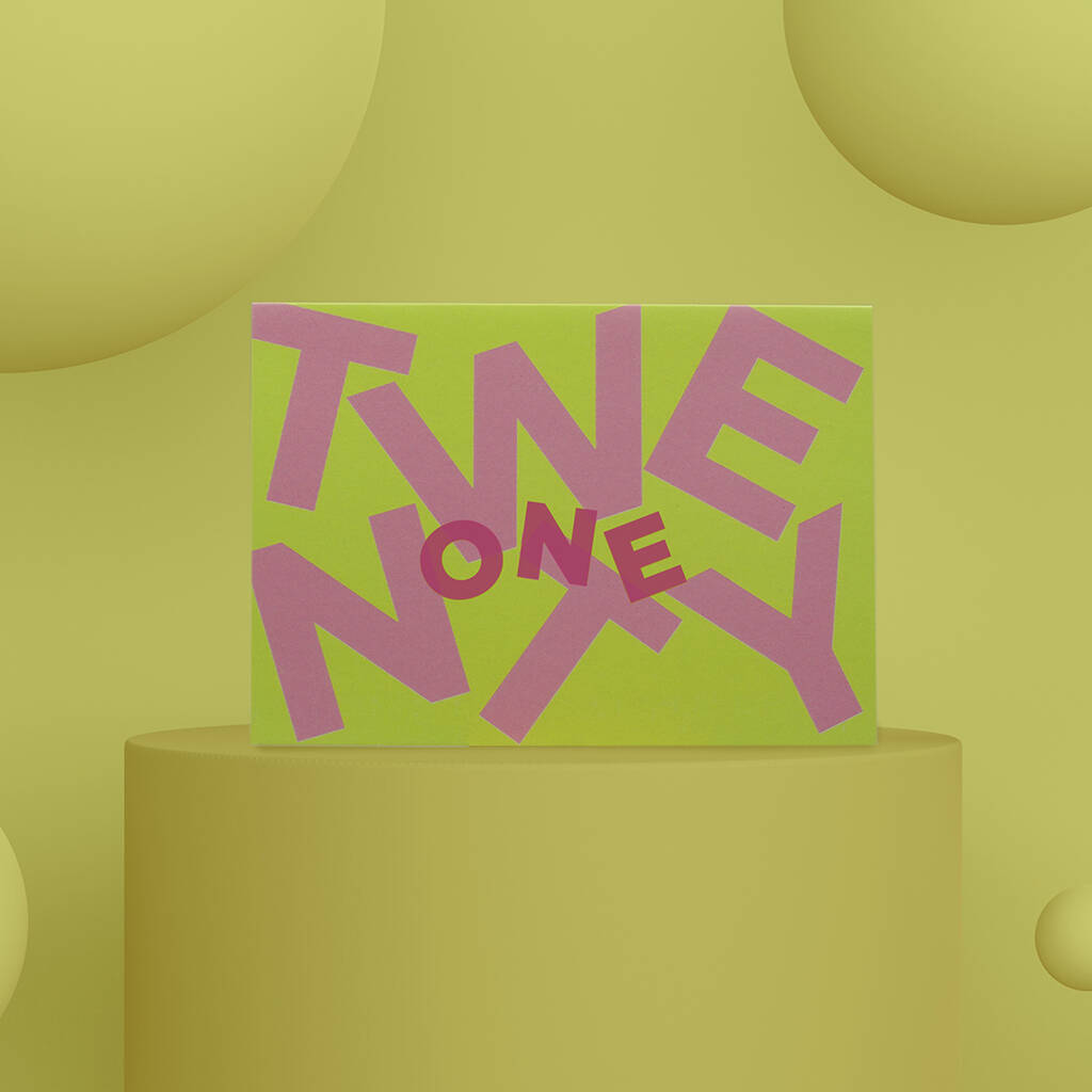 'Twenty One' 21st Birthday Card By Aisle Studio | notonthehighstreet.com