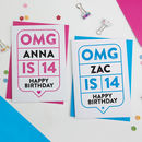 Omg 14th Birthday Card Personalised By A Is For Alphabet ...