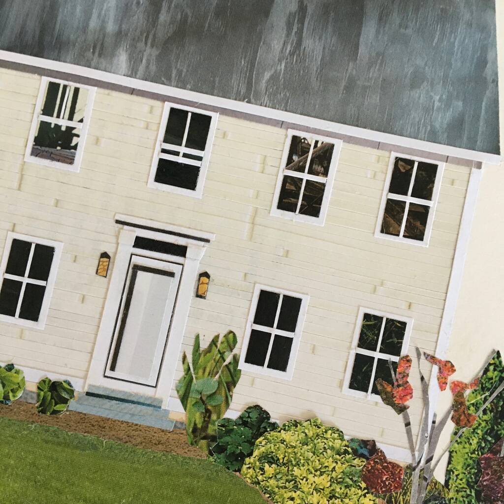 Personalised House Portrait Recycled Paper Collage By Soodle Street ...