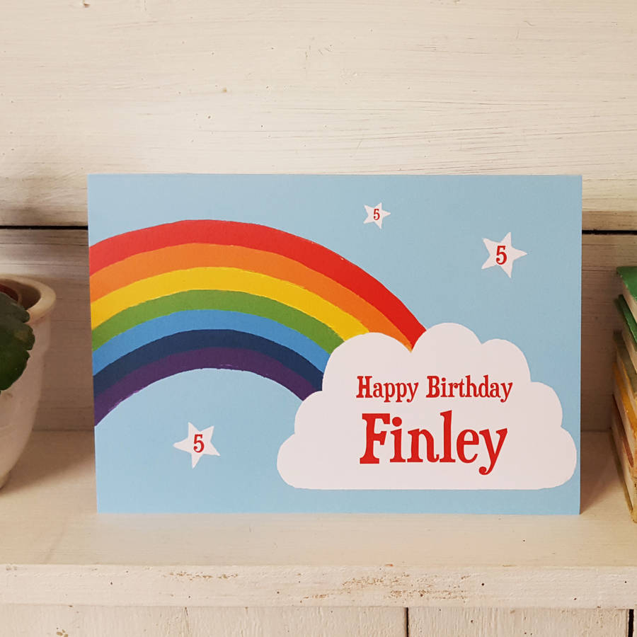 Personalised Rainbow Birthday A5 Card By Giddy Kipper ...