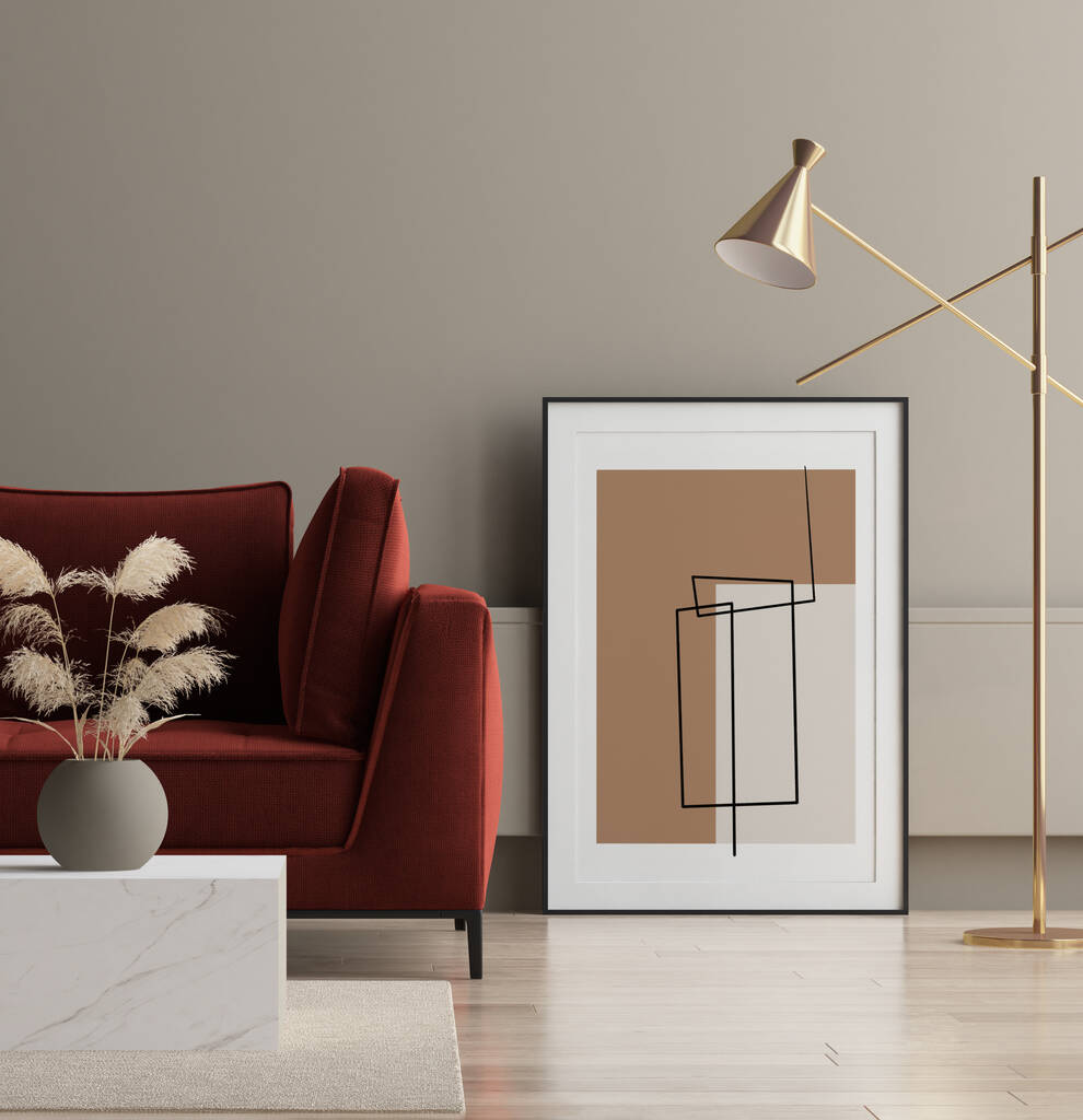 Brown Line Art Abstract Shapes By Bhambina Party & Crafts