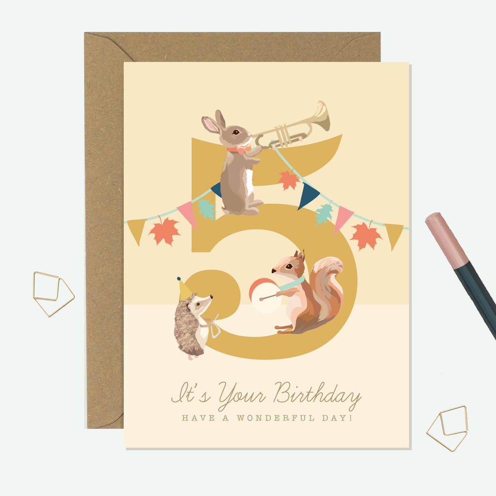 5th Birthday Card By Sirocco Design Notonthehighstreet