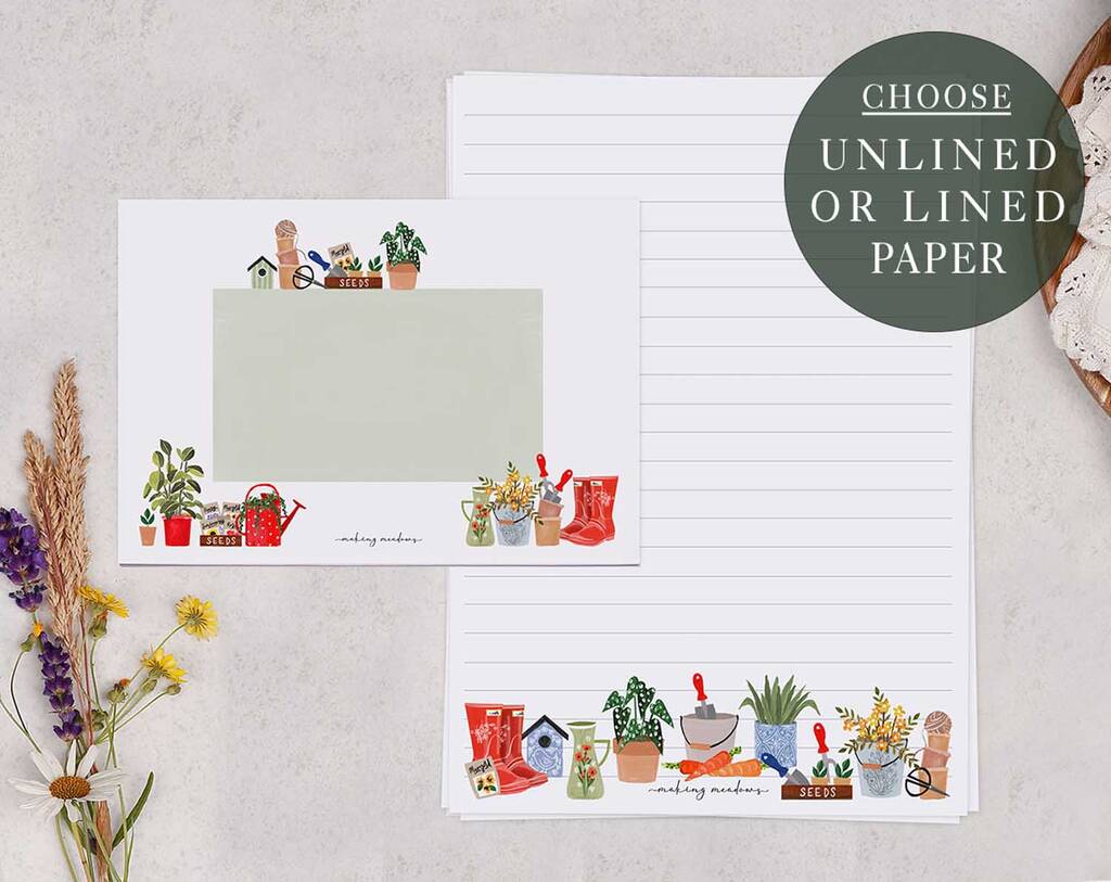 A5 Gardening Letter Writing Paper And Envelopes By Making Meadows ...