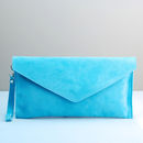 personalised suede envelope clutch by penelopetom | notonthehighstreet.com