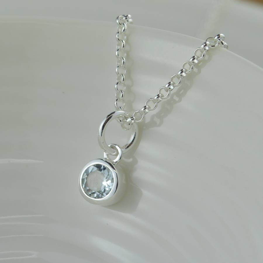 Aquamarine Necklace, March Birthstone By Lily Charmed ...