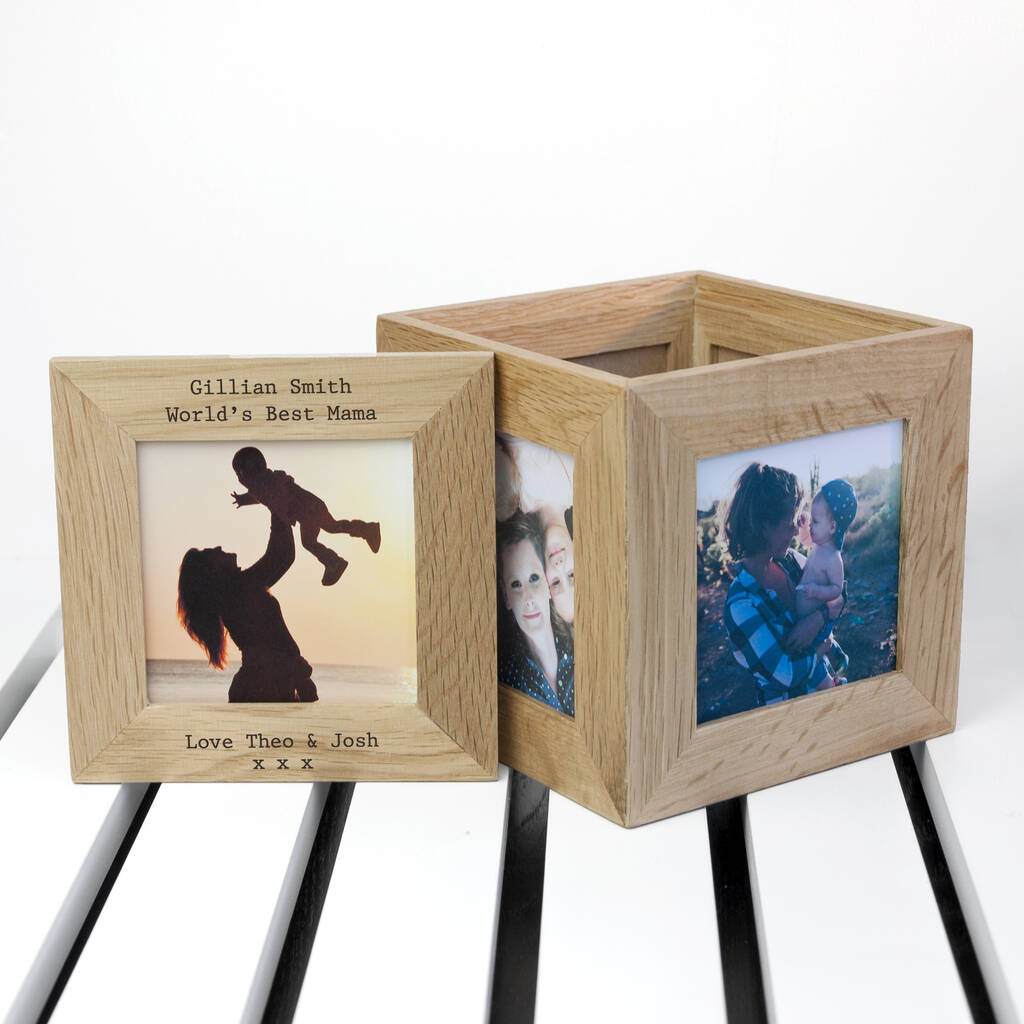 Personalised Oak Photo Cube By JUNGLEY | notonthehighstreet.com