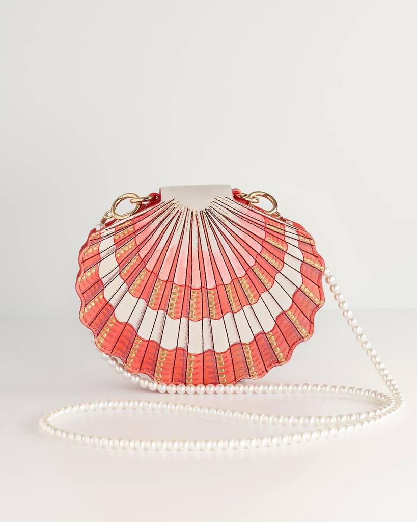 Pearl Clam Shell Crossbody Bag By Fable England