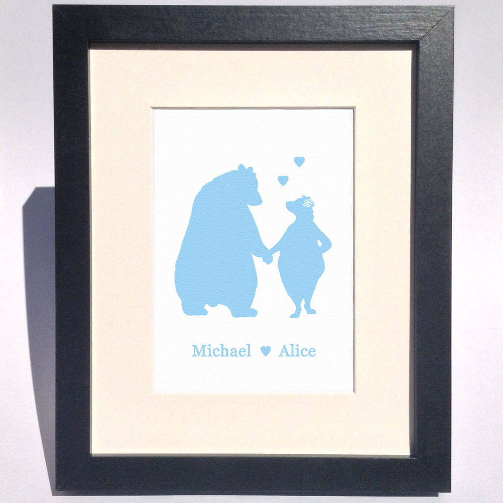 Personalised Bears In Love Print By Clean Design | notonthehighstreet.com