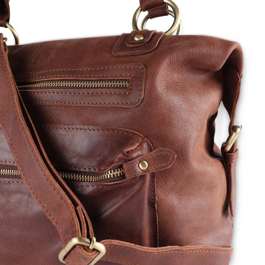 Hampton Leather Handbag Tote With Zip Pocket By The Leather Store ...