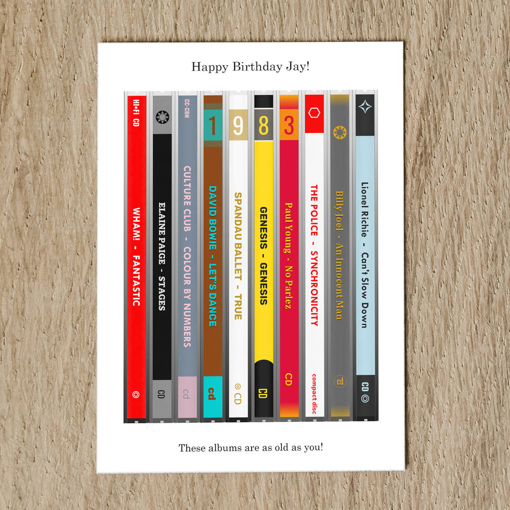 Personalised Birthday Card Year You Were Born CD Music By elevencorners ...
