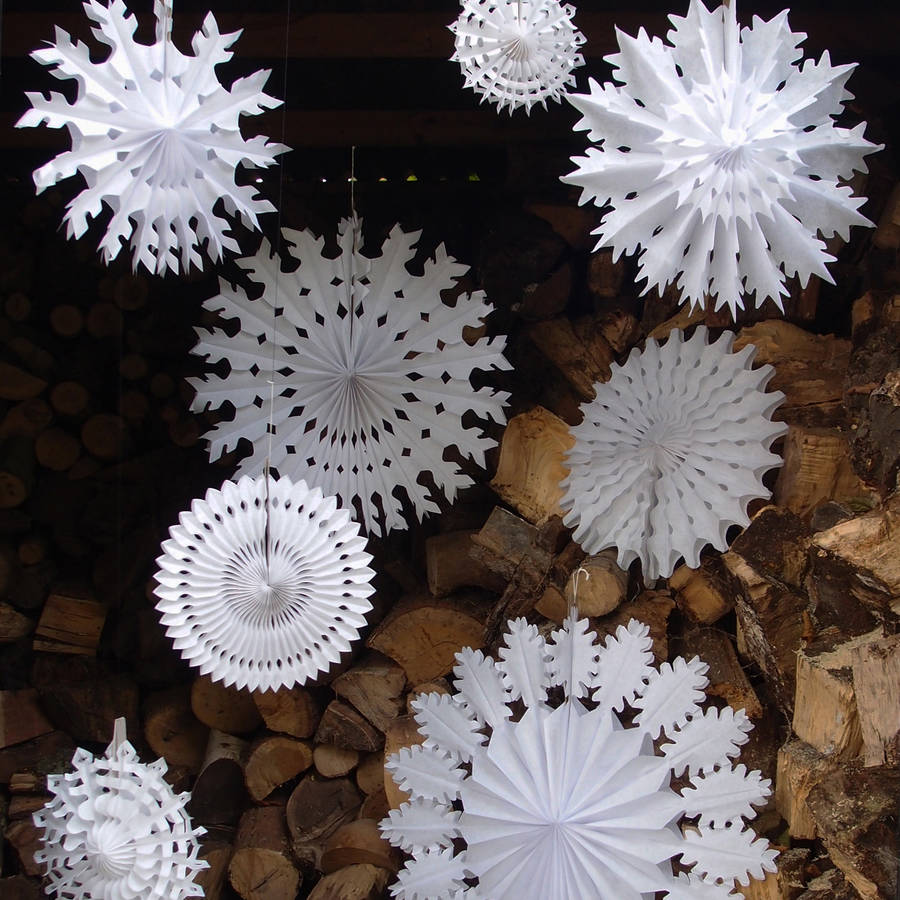 Set Of Eight Paper Snowflake Decorations By Petra Boase Ltd Notonthehighstreet set-of-eight-paper-snowflake-decorations-by-petra-boase-ltd-notonthehighstreet