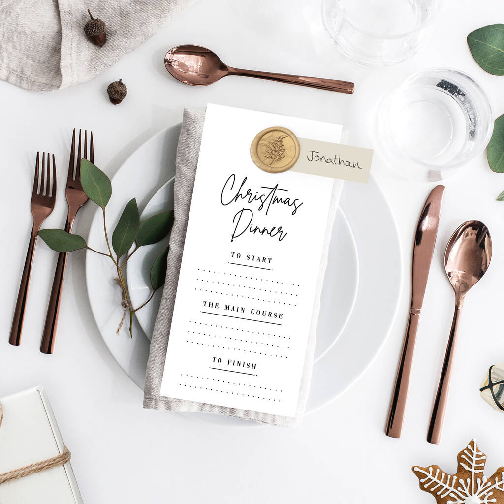 Modern Christmas Menu With Place Card By Rodo Creative ...