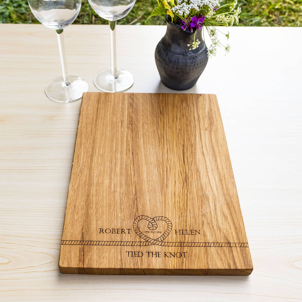 the knot of love personalised chopping board by natural gift store ...