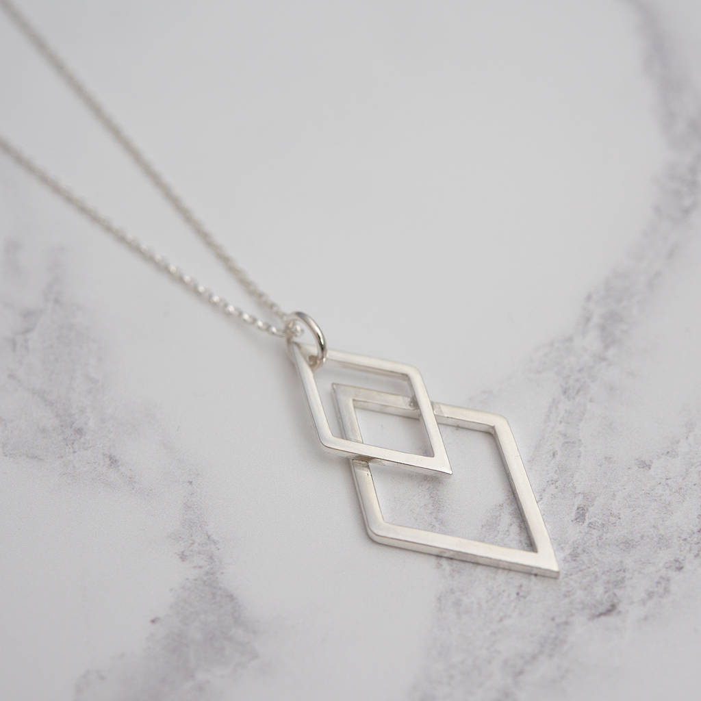 diamond geometric necklace by elizabeth designs | notonthehighstreet.com