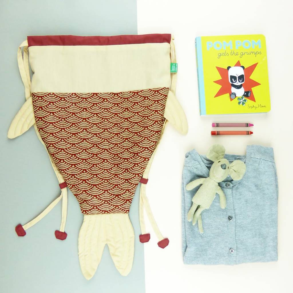 fish shaped drawstring bag by petit mushyp | notonthehighstreet.com