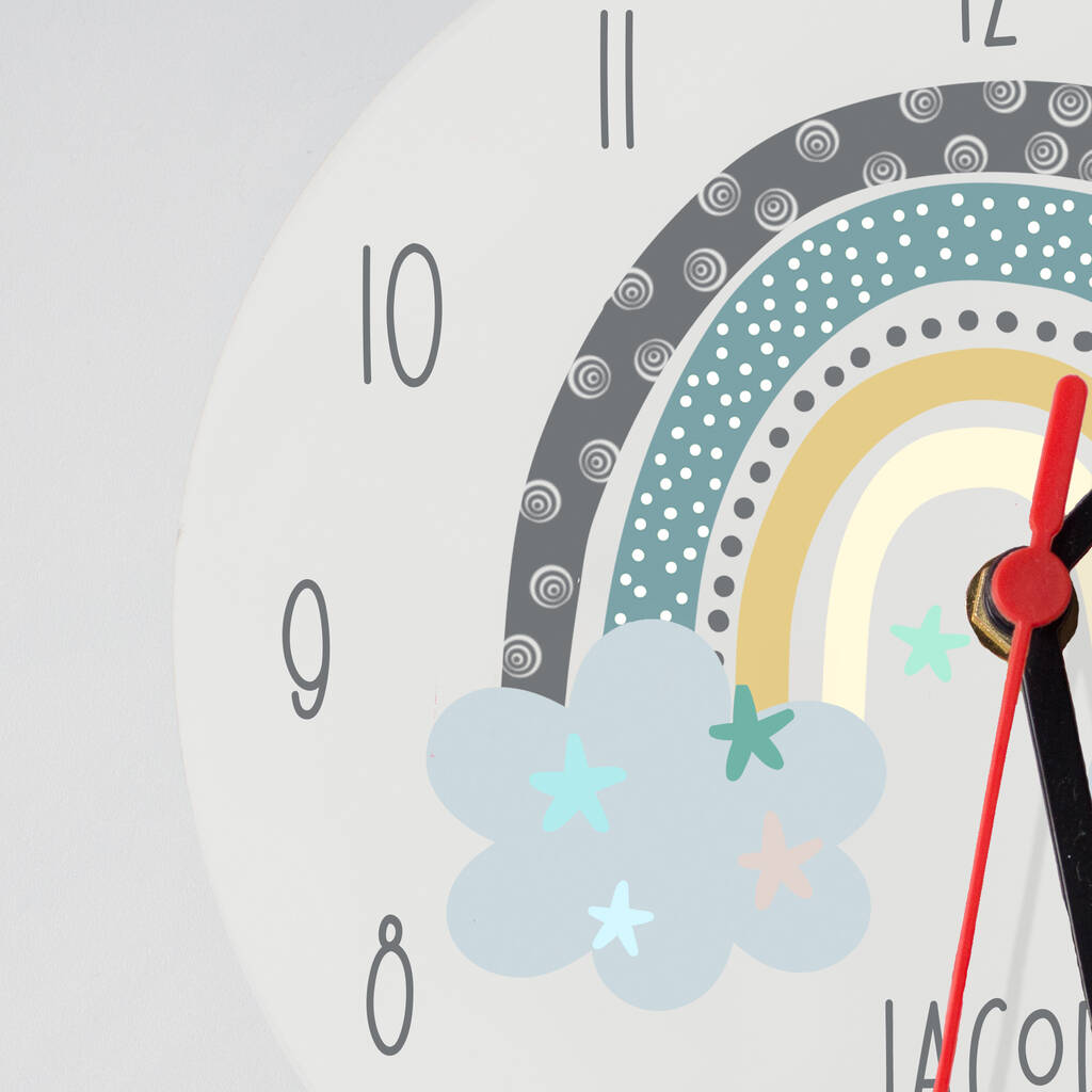 Rainbow Personalised Clock By Donna Crain | notonthehighstreet.com