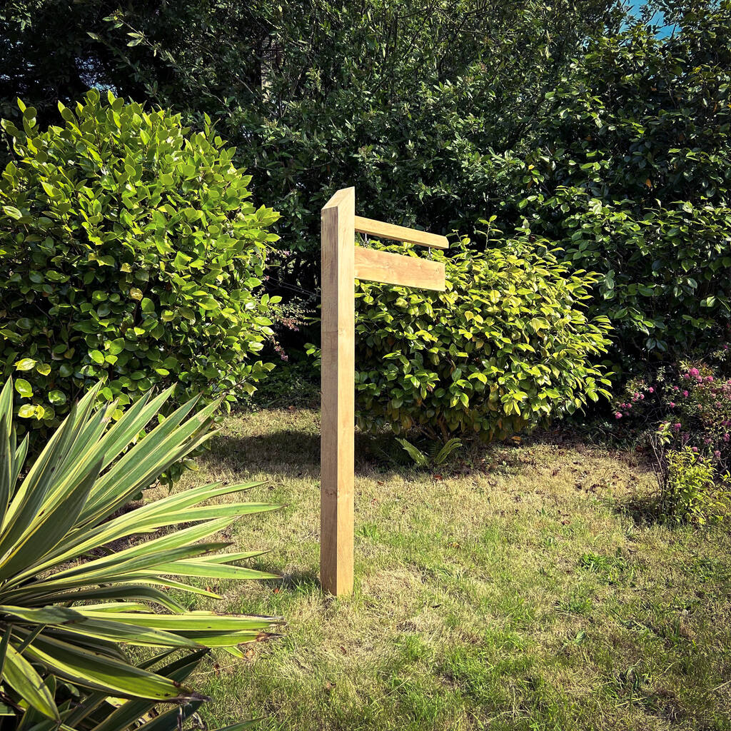 Engraved Hanging Oak Sign Post By Grain Designs | notonthehighstreet.com