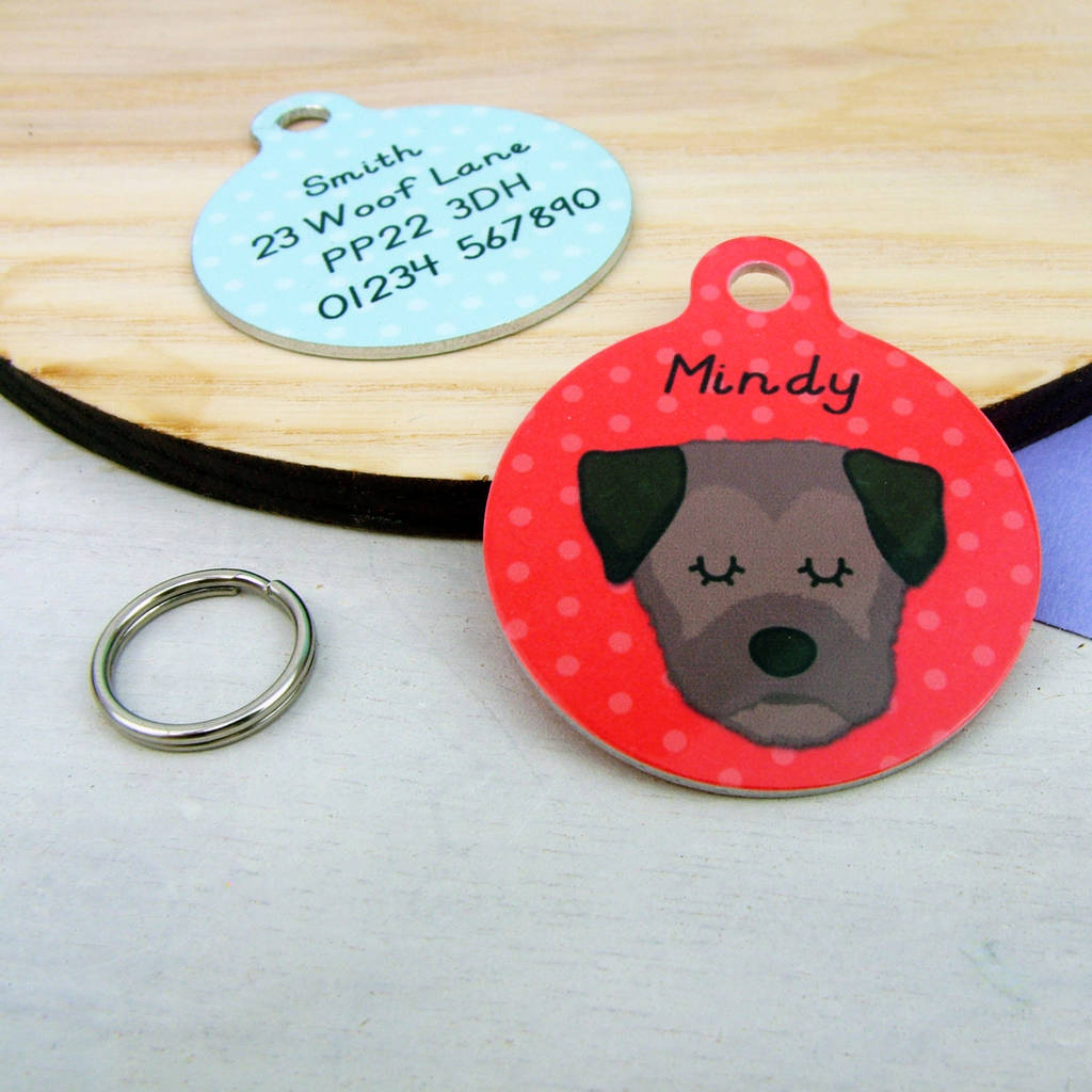 Border Terrier Personalised Dog ID Tag By Hoobynoo | notonthehighstreet.com