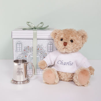 Bertie Bear’s Traditional Pewter Christening Tankard By Babyblooms ...